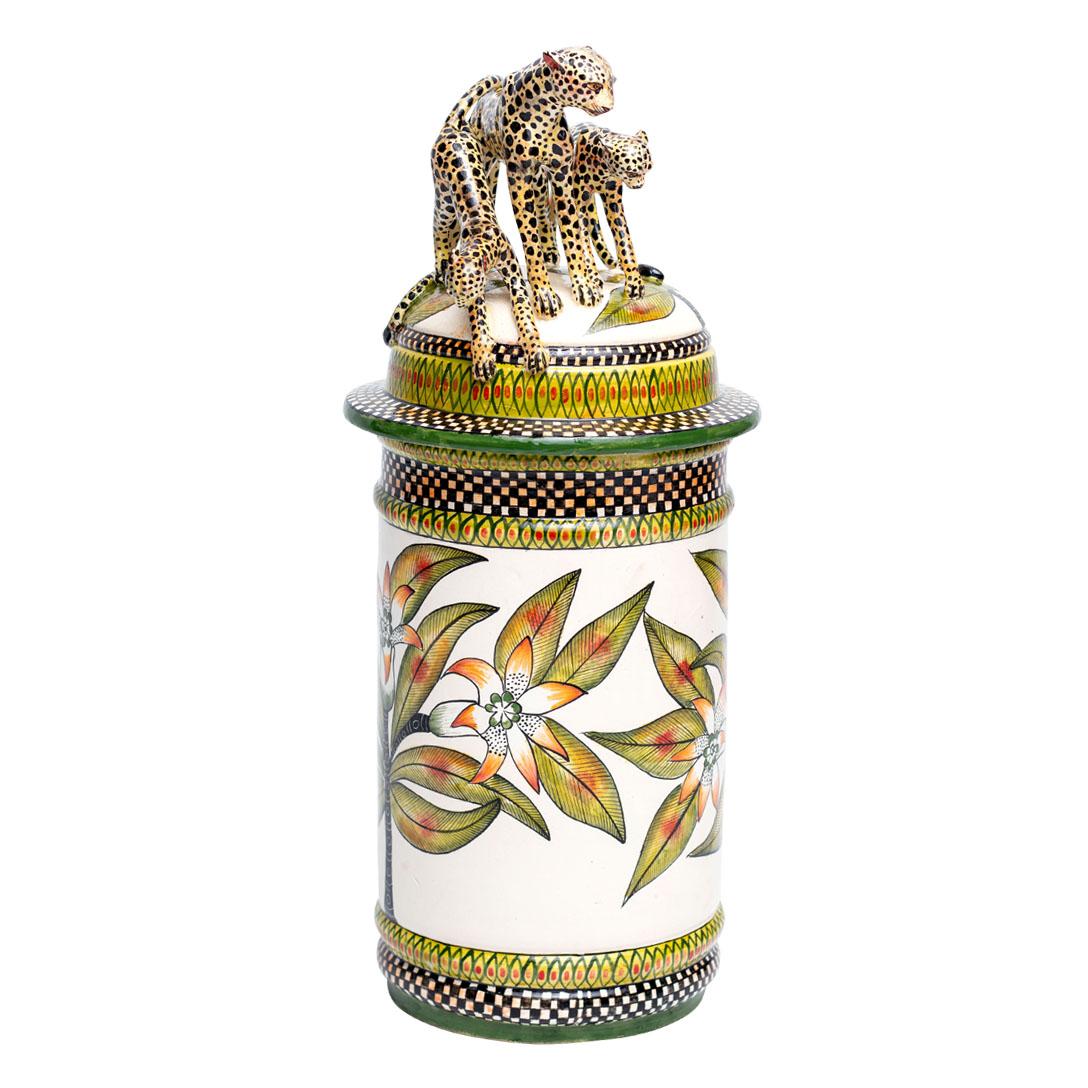 Ceramic Cylinder Cheetah Vase, hand made in South Africa For Sale at ...