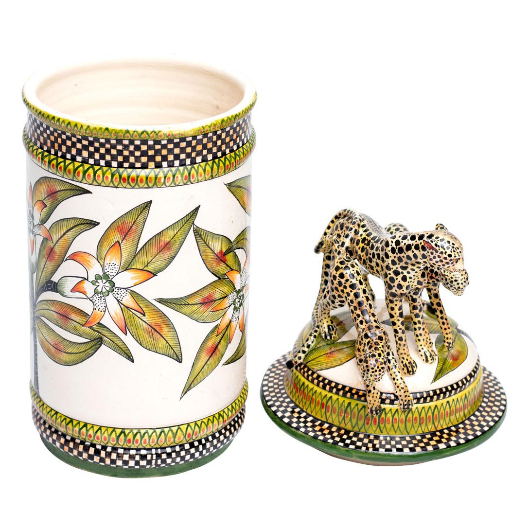 Ceramic Cylinder Cheetah Vase, hand made in South Africa For Sale at ...