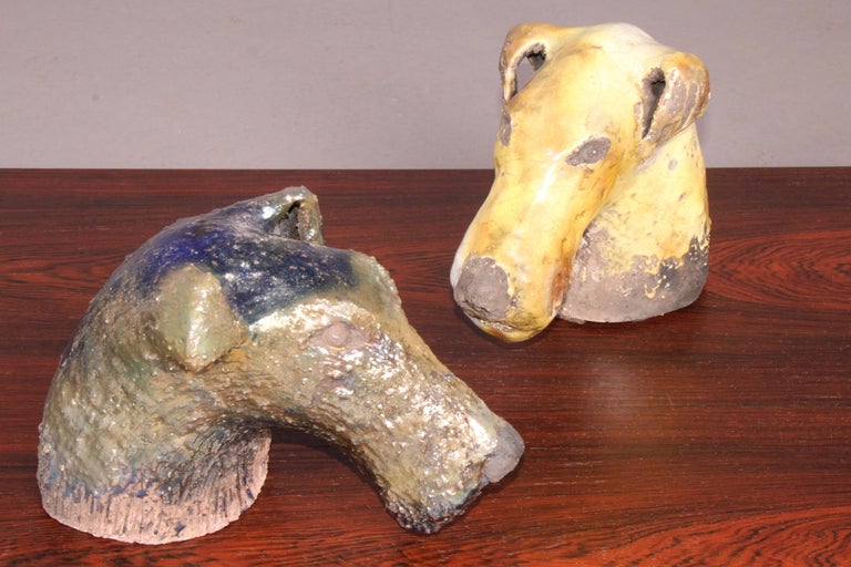 Ceramic Dog Head For Sale at 1stDibs