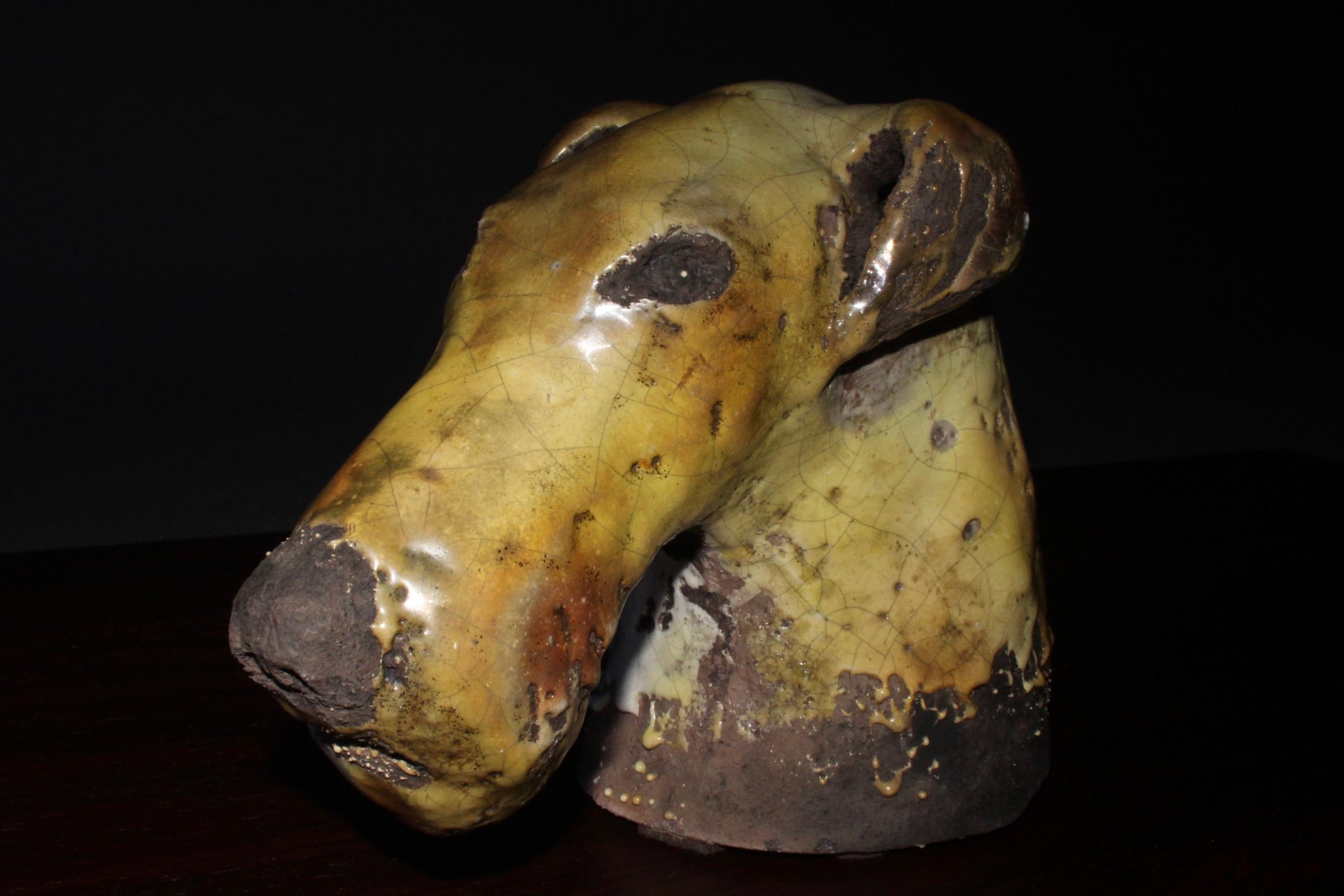 Ceramic Dog Head For Sale at 1stDibs