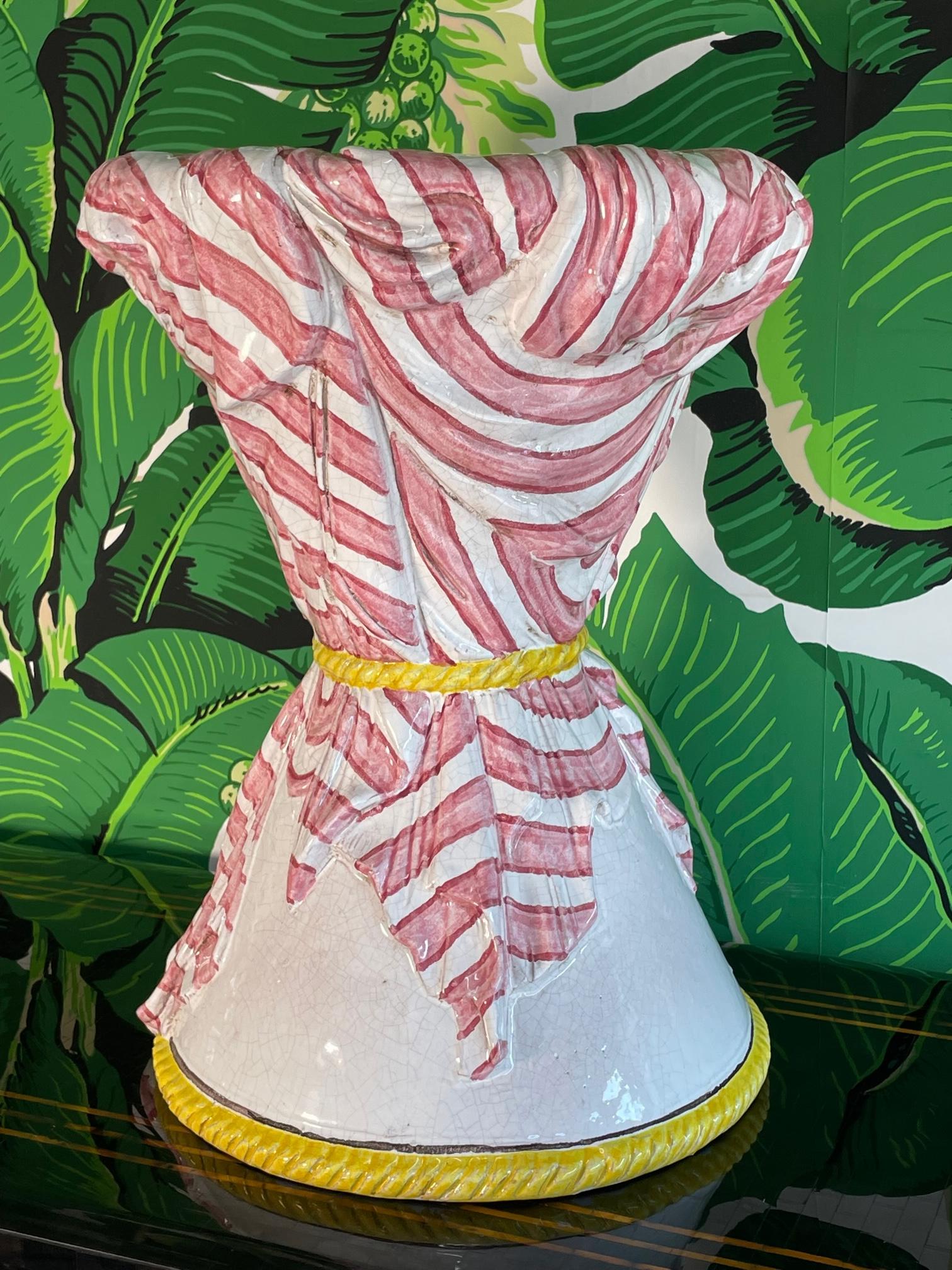 Ceramic Drape Form Garden Stool in the Manner of John Dickinson For ...