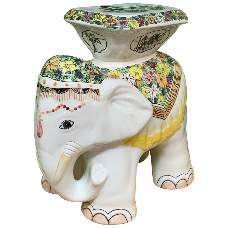 Ceramic Elephant Garden Stool at 1stDibs | ceramic elephant garden statue