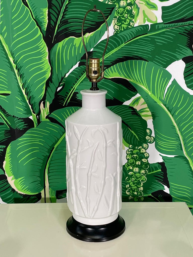 Ceramic Faux Bamboo Table Lamp For Sale at 1stDibs