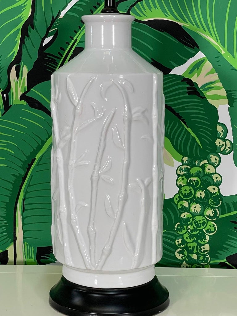 Ceramic Faux Bamboo Table Lamp For Sale at 1stDibs