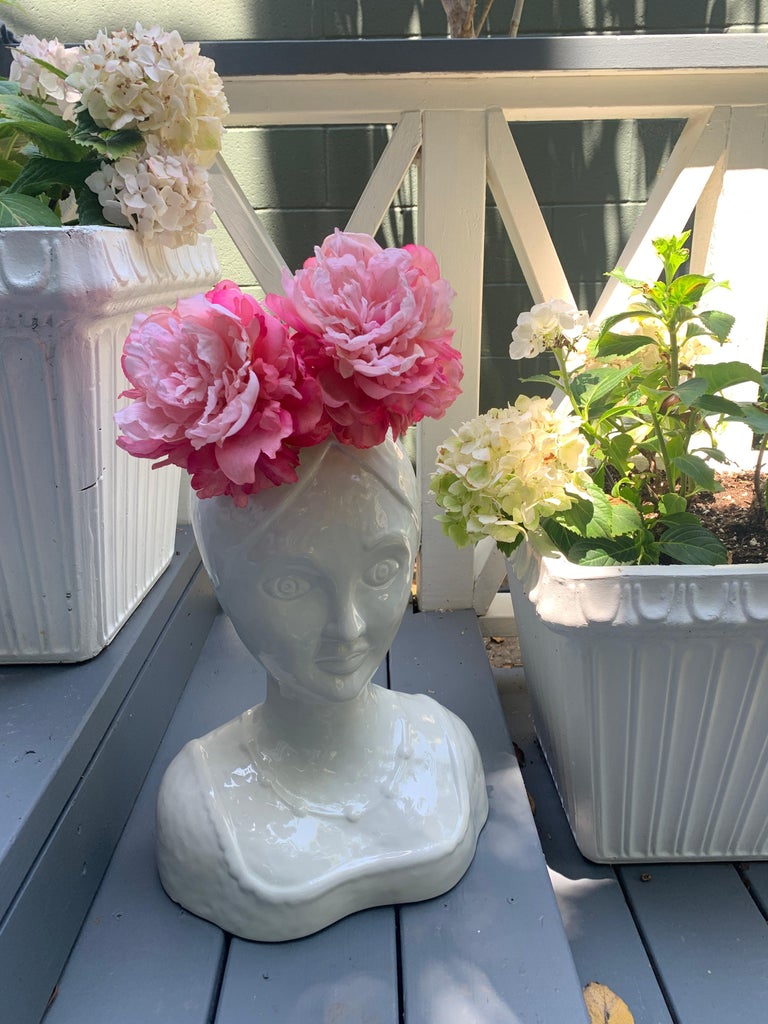 Ceramic Female Head Planter at 1stDibs | ceramic head planter