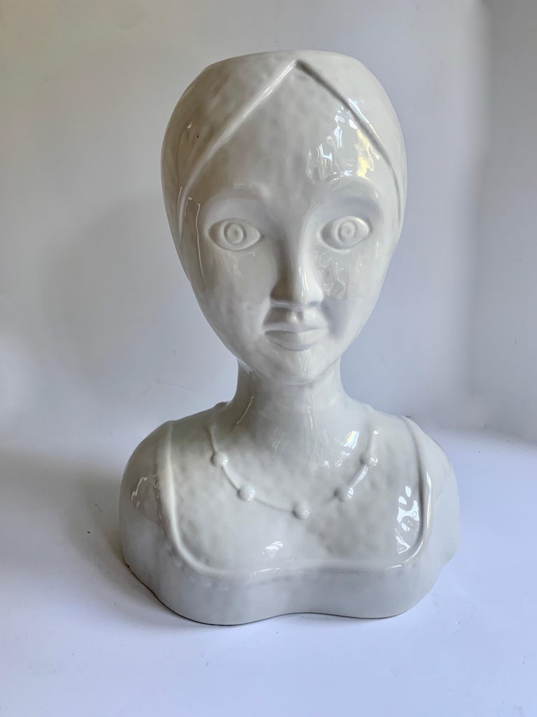 Ceramic Female Head Planter at 1stDibs | ceramic head planter