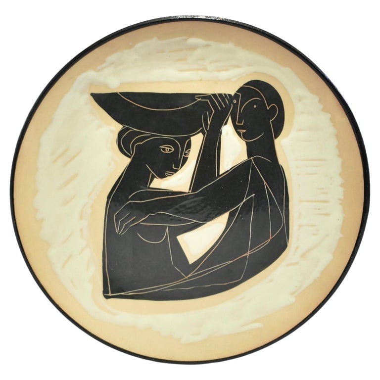 Ceramic Figures Plate at 1stDibs