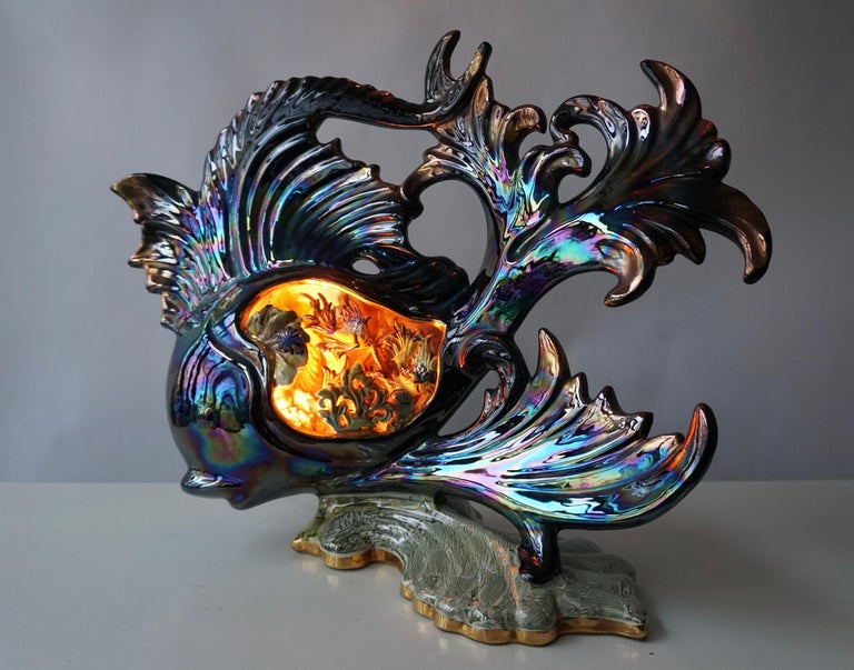 Ceramic Fish Lamp at 1stdibs
