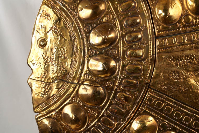 Ceramic Fish Sculpture 24kt Gold Luster Pedestal or Wall Mounted ...