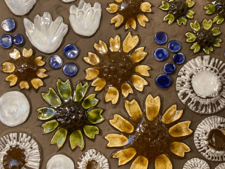 Ceramic Flower Tile Designed by Aimo Nietosvuori for Jie Gantofta ...