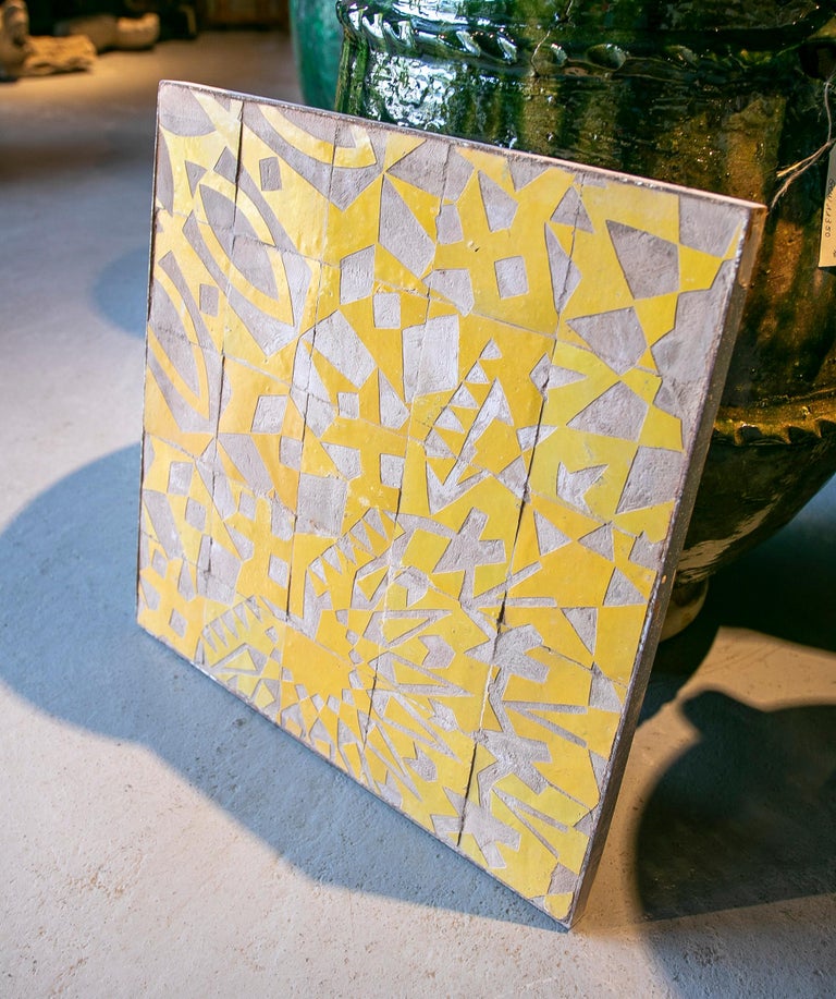 Ceramic Framed Tiled Panel with Yellow Glazed Decoration For Sale at ...