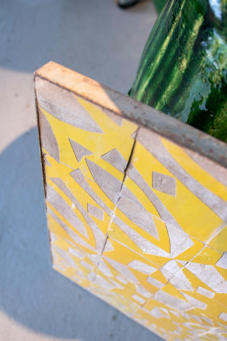 Ceramic Framed Tiled Panel with Yellow Glazed Decoration For Sale at ...