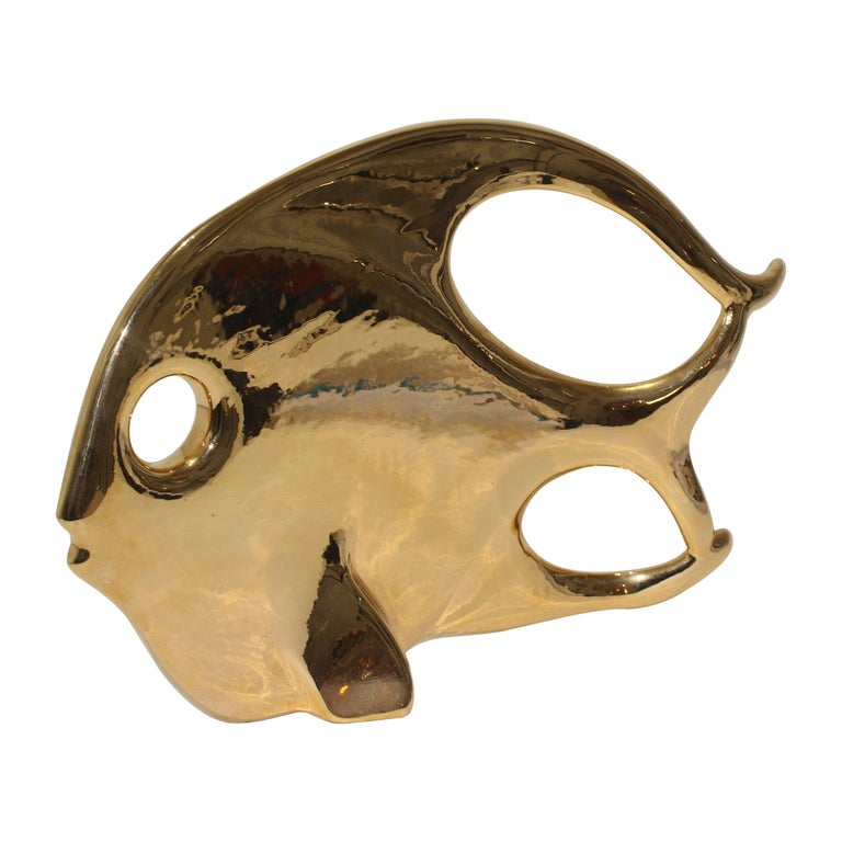 Jaru Ceramic Gold Biomorphic Fish at 1stDibs