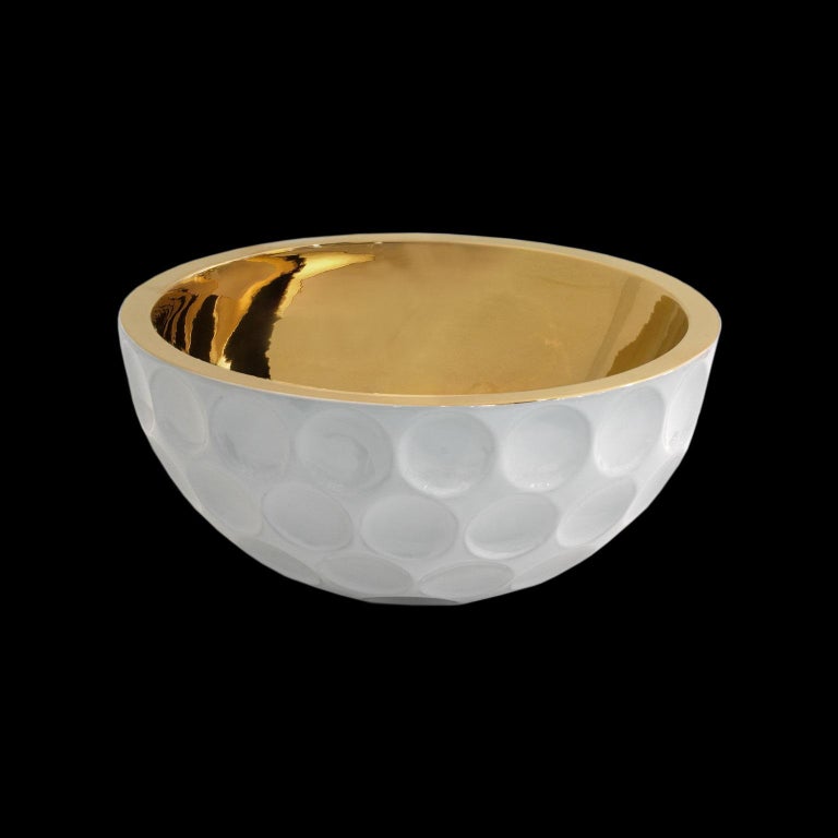 Ceramic Golf Bowl "EAGLE" Handcrafted in 24Kt Gold by Gabriella B. Made ...