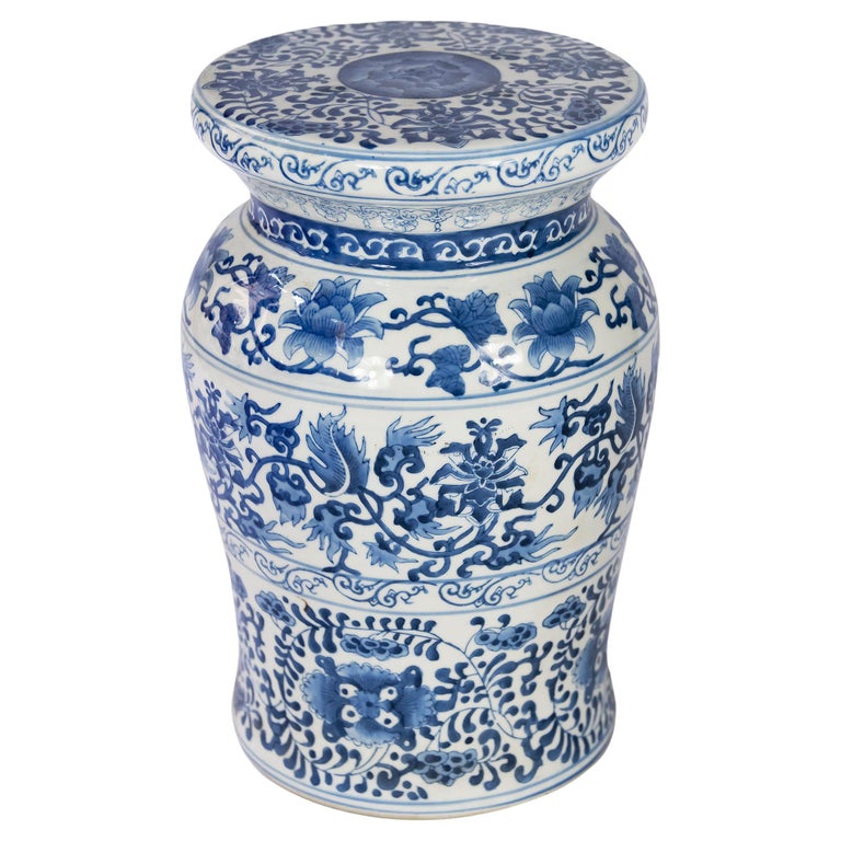 Ceramic Hand Painted Chinese Garden Stool at 1stDibs