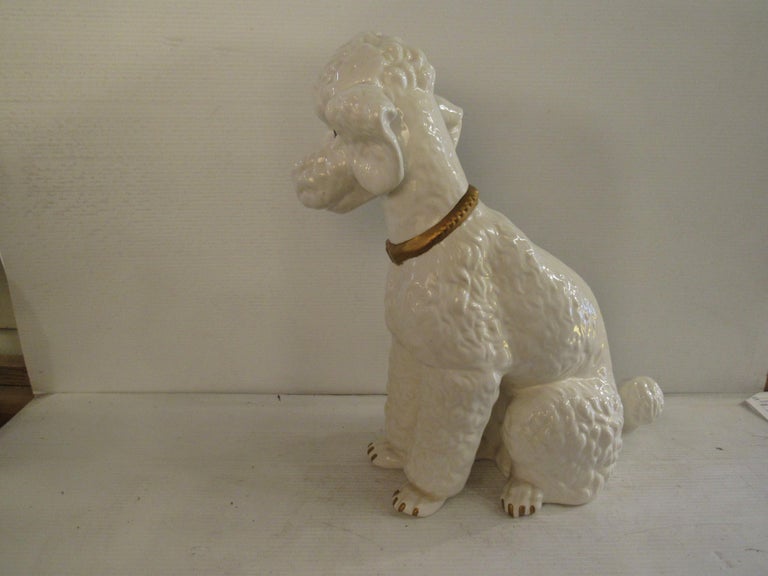 Ceramic Handmade Poodle Sculpture For Sale at 1stDibs
