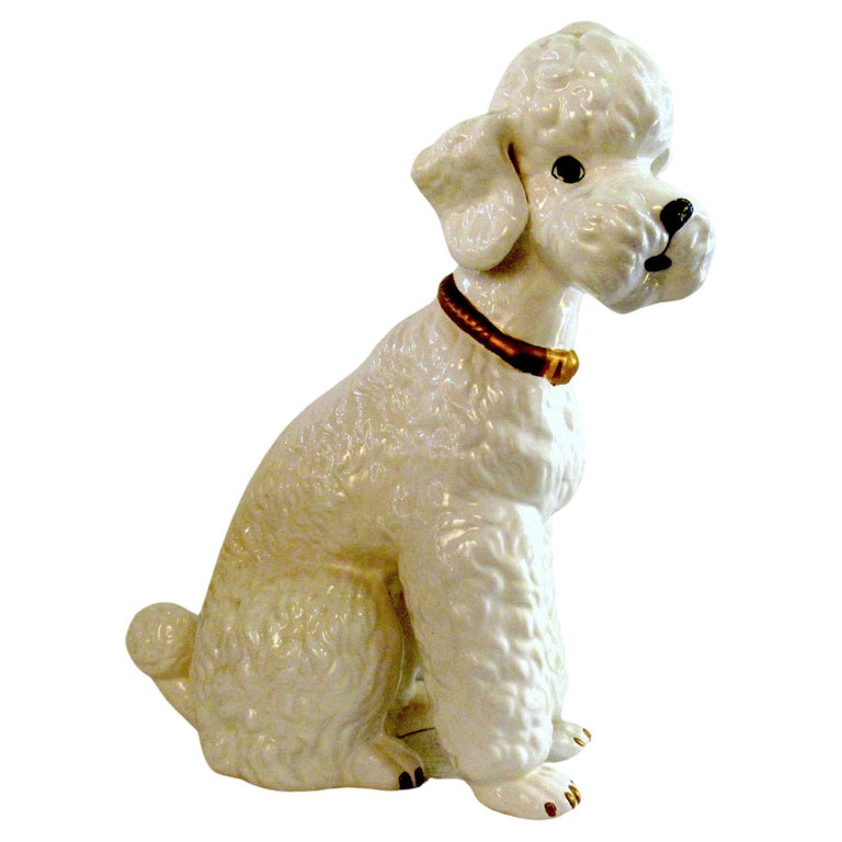 Ceramic Handmade Poodle Sculpture For Sale at 1stDibs