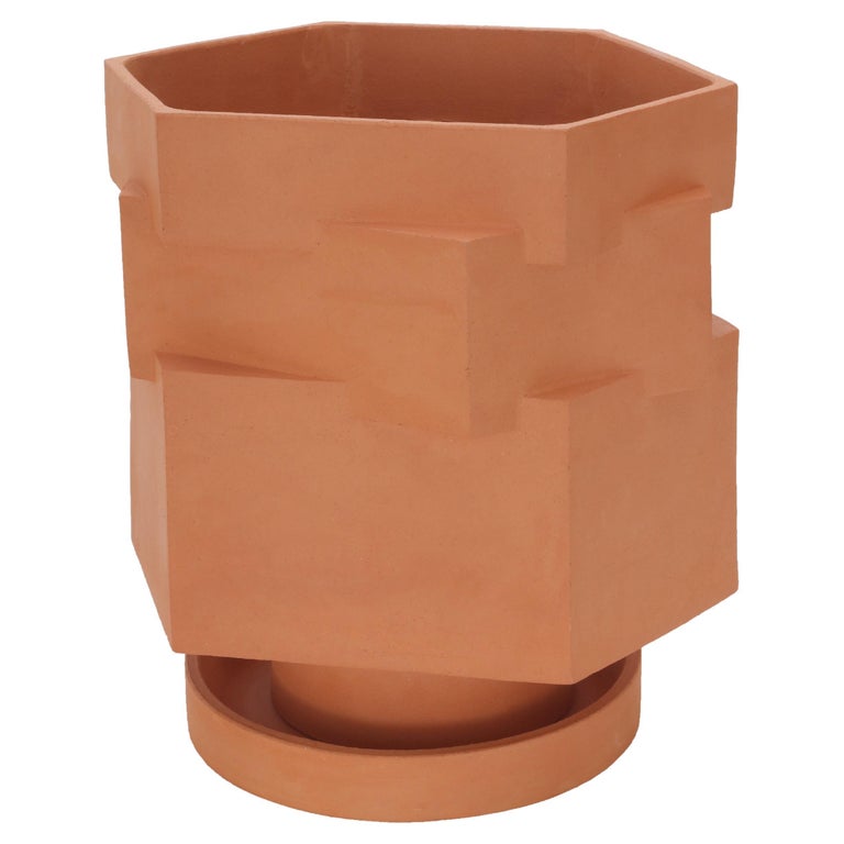 Ceramic Hex Planter in Raw Terracotta by BZIPPY For Sale at 1stDibs ...