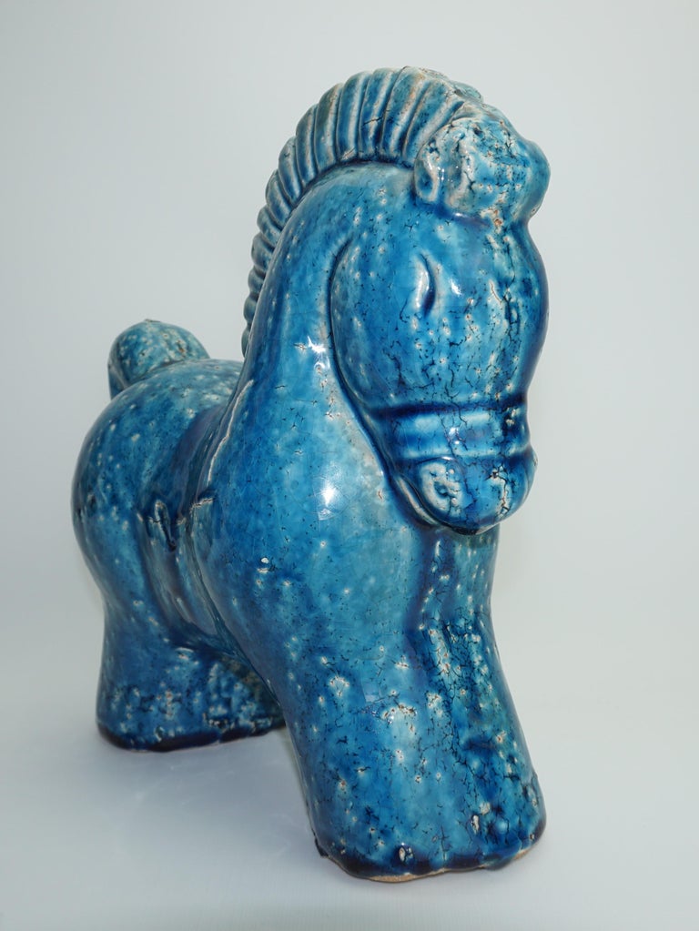 Ceramic Horse, Danish, C 1960, Mid-Century, Turquoise Color, Heavy ...
