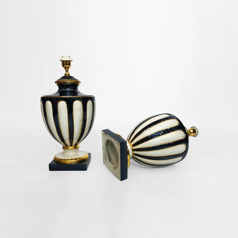 Ceramic Italian Neoclassical Table Lamps 1970s Vintage Hollywood ...