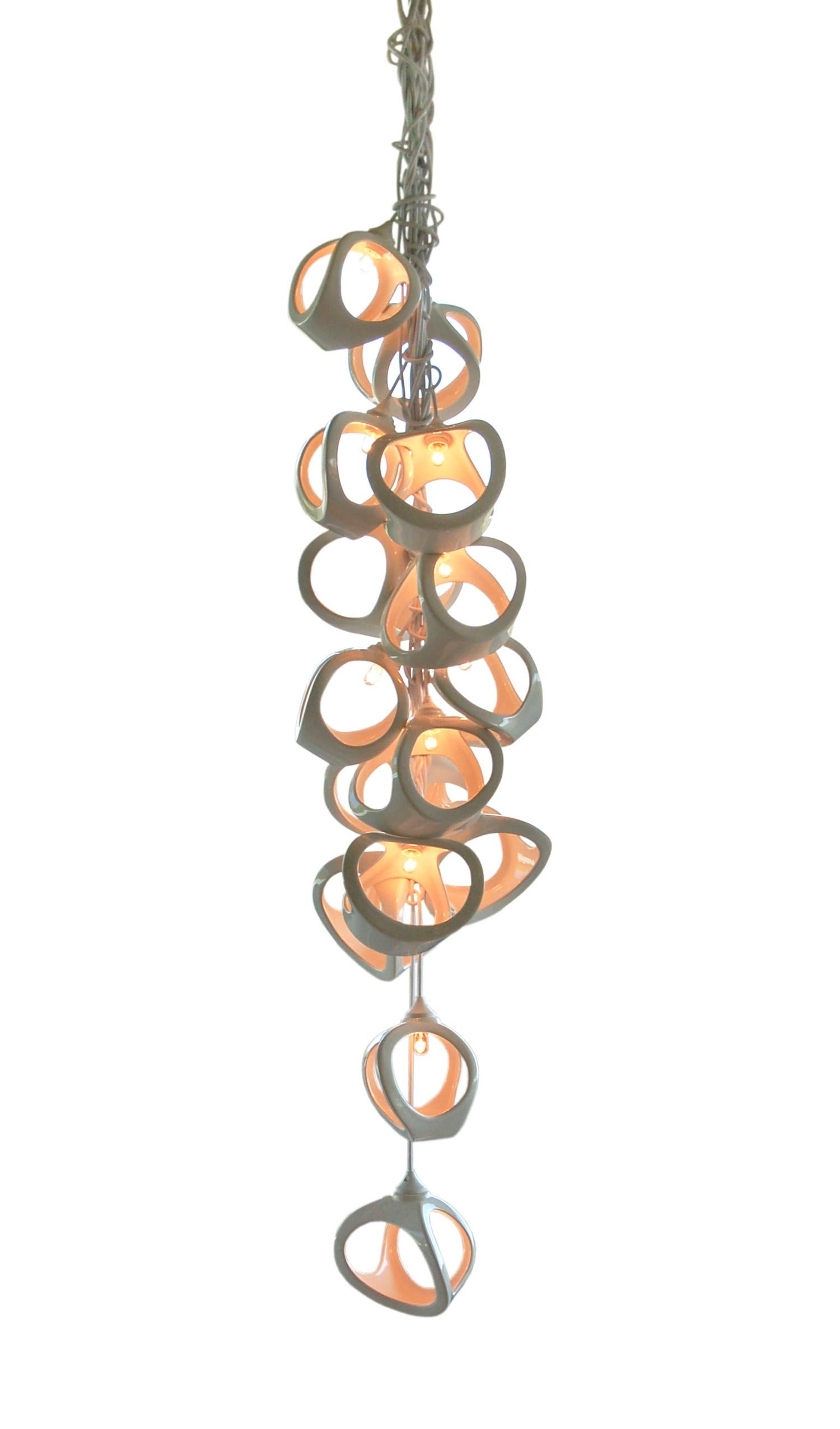 Ceramic Lamp 15 Cluster Vine Chandelier For Sale at 1stDibs | pendant ...