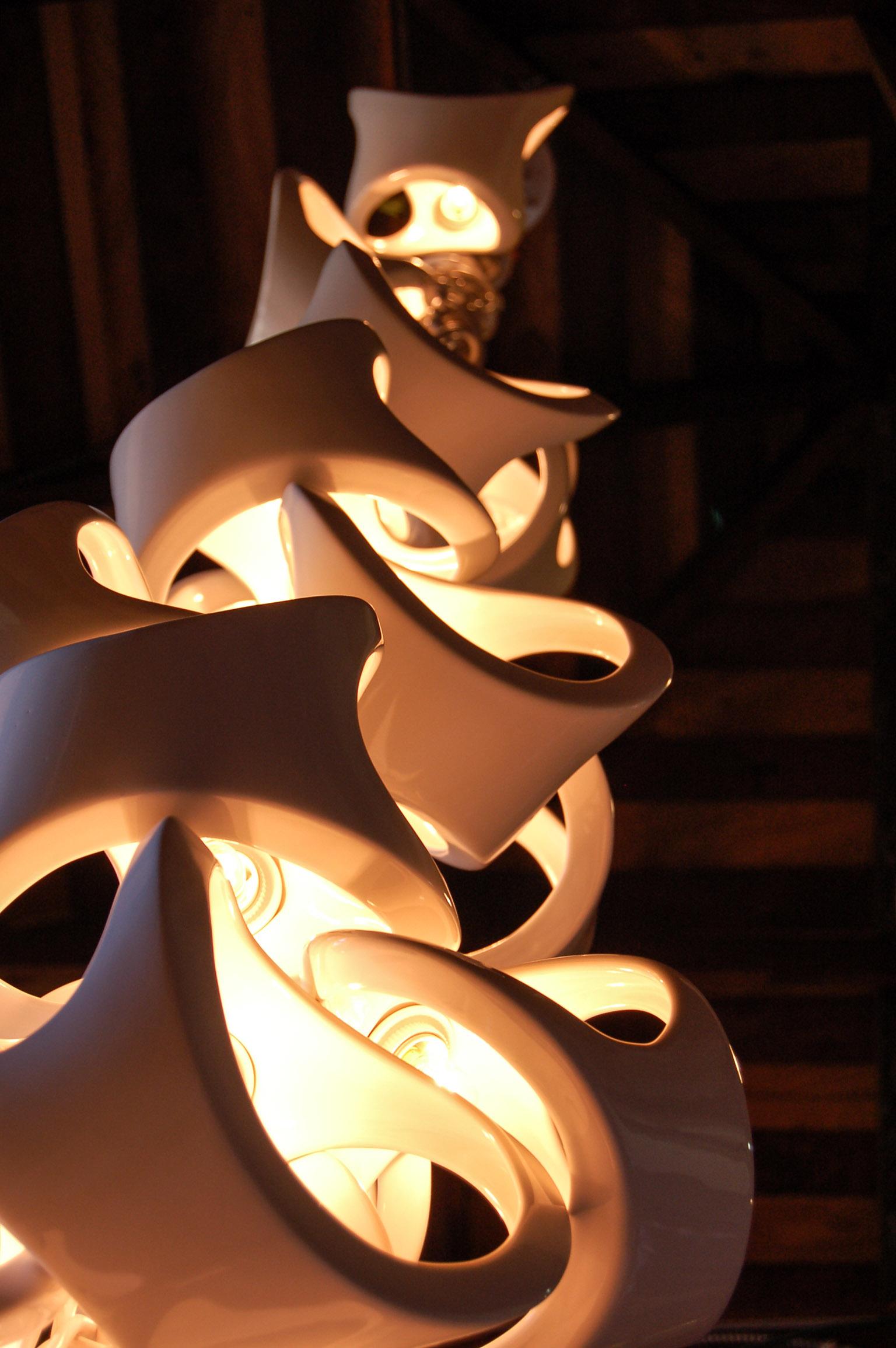 Ceramic Lamp 15 Cluster Vine Chandelier For Sale at 1stDibs | pendant ...