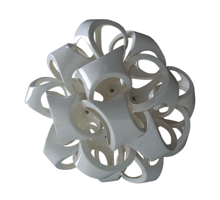 Ceramic Lamp 15 Wide Cluster Chandelier For Sale at 1stDibs