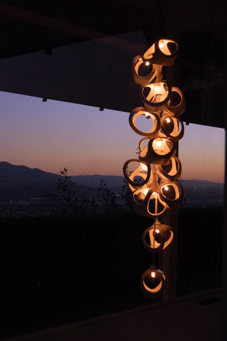 Ceramic Lamp 15 Wide Cluster Chandelier For Sale at 1stDibs