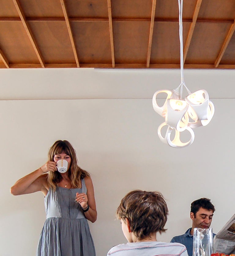 Ceramic Lamp 5 Shade Ball Cluster For Sale at 1stDibs