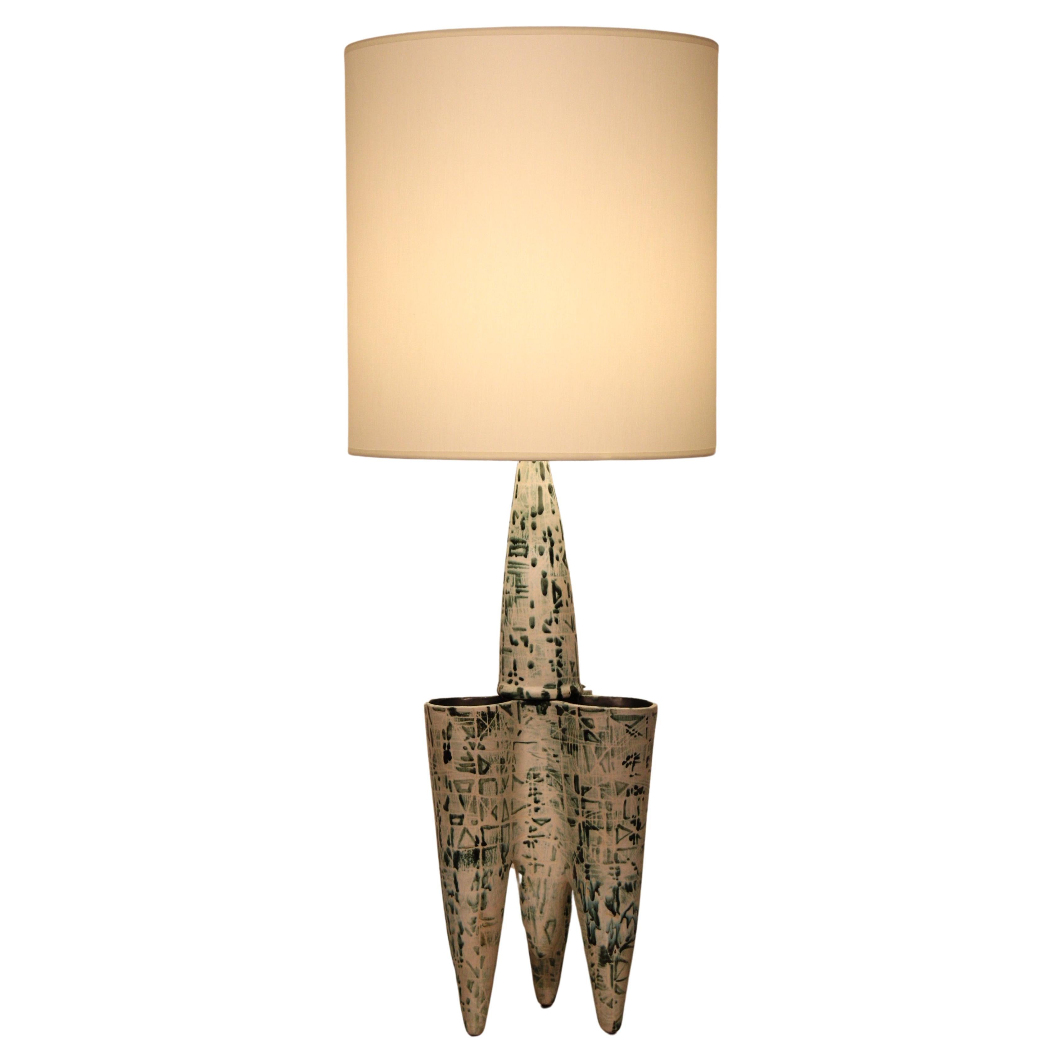 Ceramic lamp by Robert Bonfils, France, circa 1960 For Sale at 1stDibs