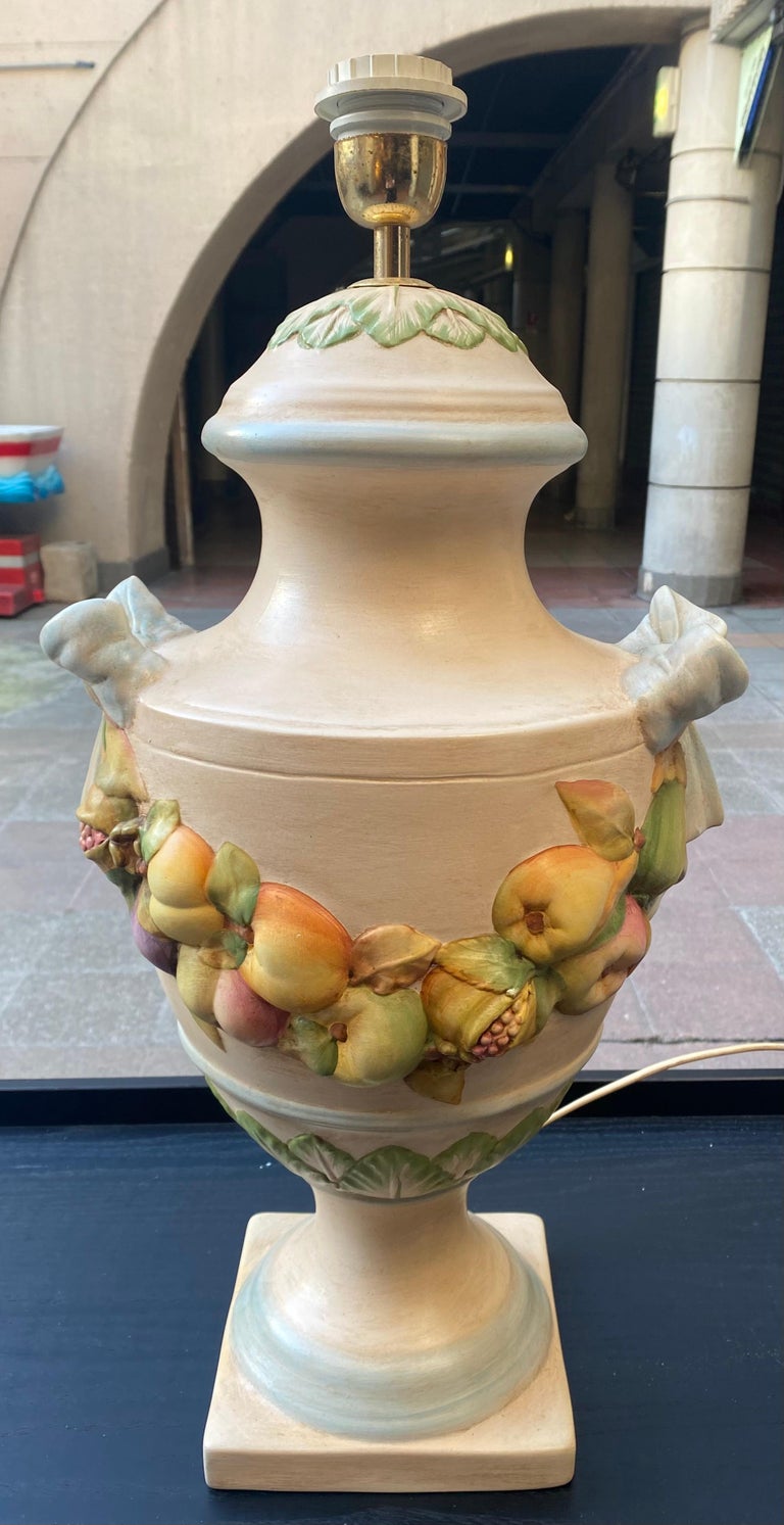 Ceramic Lamp Fruit Motifs For Sale at 1stDibs