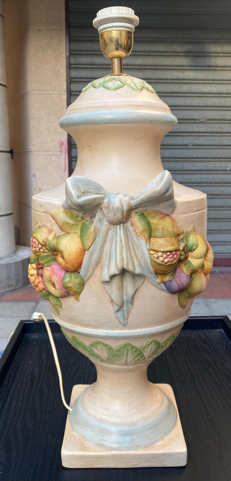 Ceramic Lamp Fruit Motifs For Sale at 1stDibs