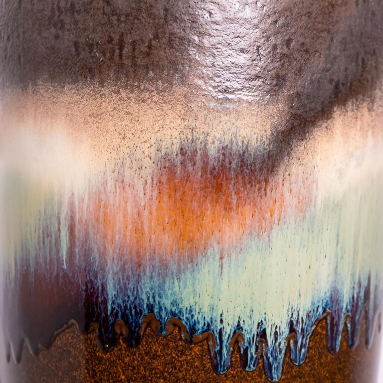 Ceramic Large Table Lamp with Custom Made Lampshade by René Houben For Sale at 1stDibs