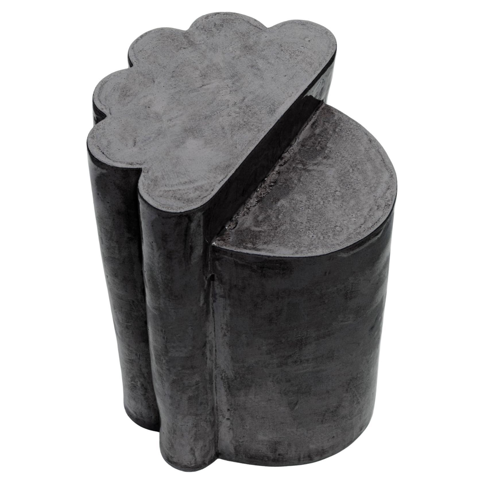 Ceramic Ledge Side Table and Stool in Marshmallow by BZIPPY For Sale at ...