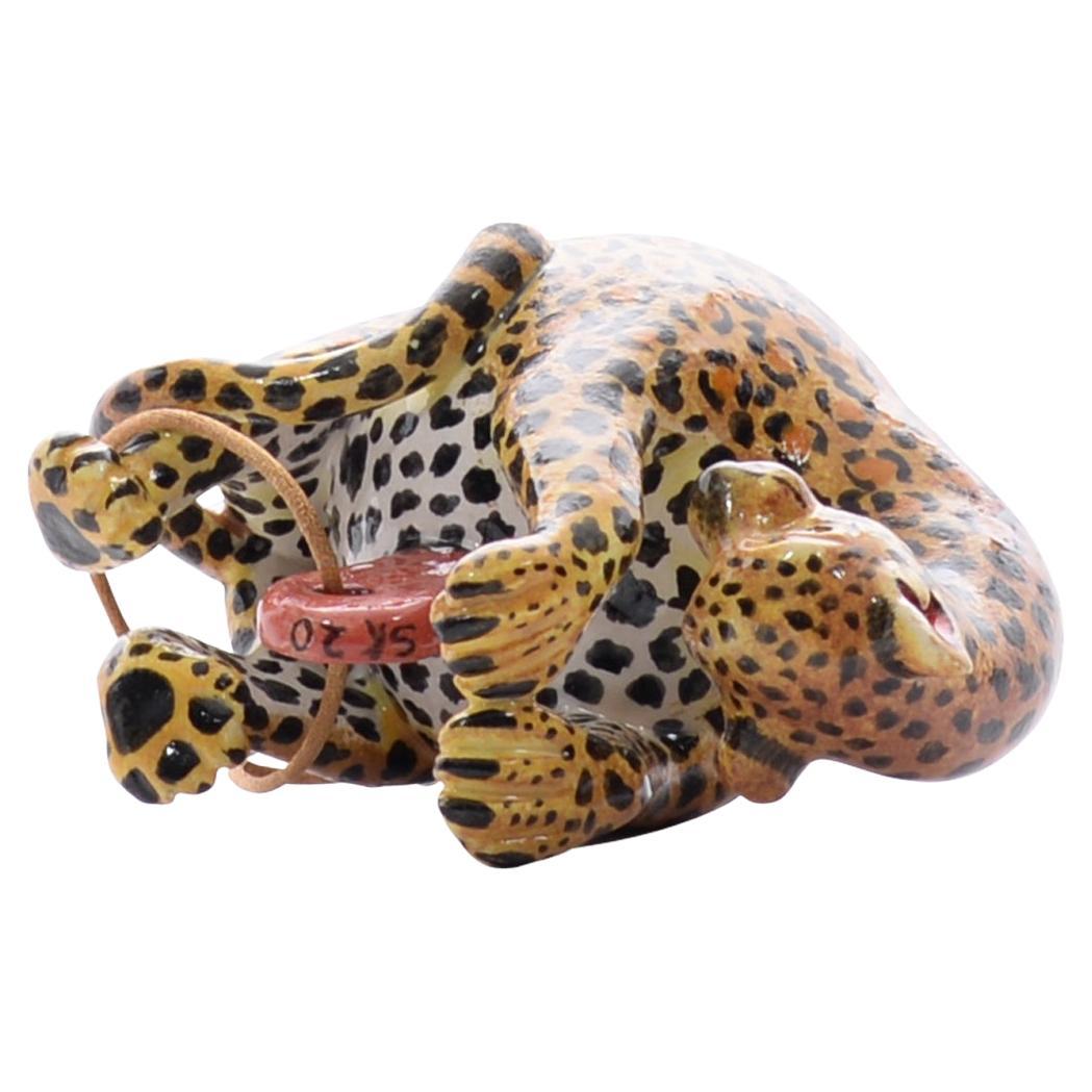 Ceramic Leopard Ornament , hand made in South Africa For Sale at 1stDibs