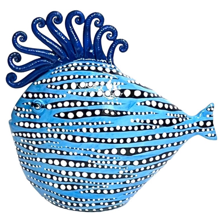 Ceramic Light Blue Fish handmade in Italy, choose your style! New ...