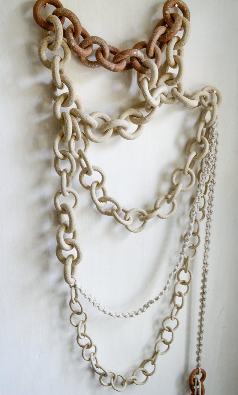 Ceramic Link Chain Wall Sculpture For Sale at 1stDibs