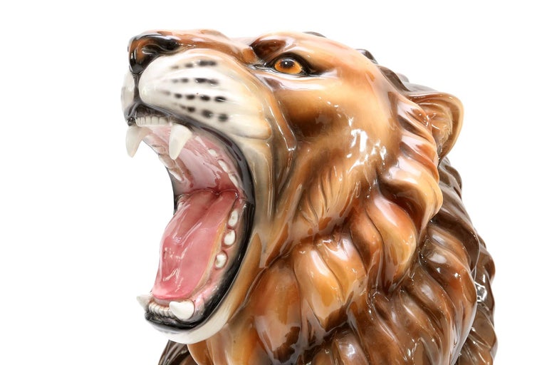 Ceramic Lion Sculpture, Handmade in Italy at 1stDibs | ceramic lion ...