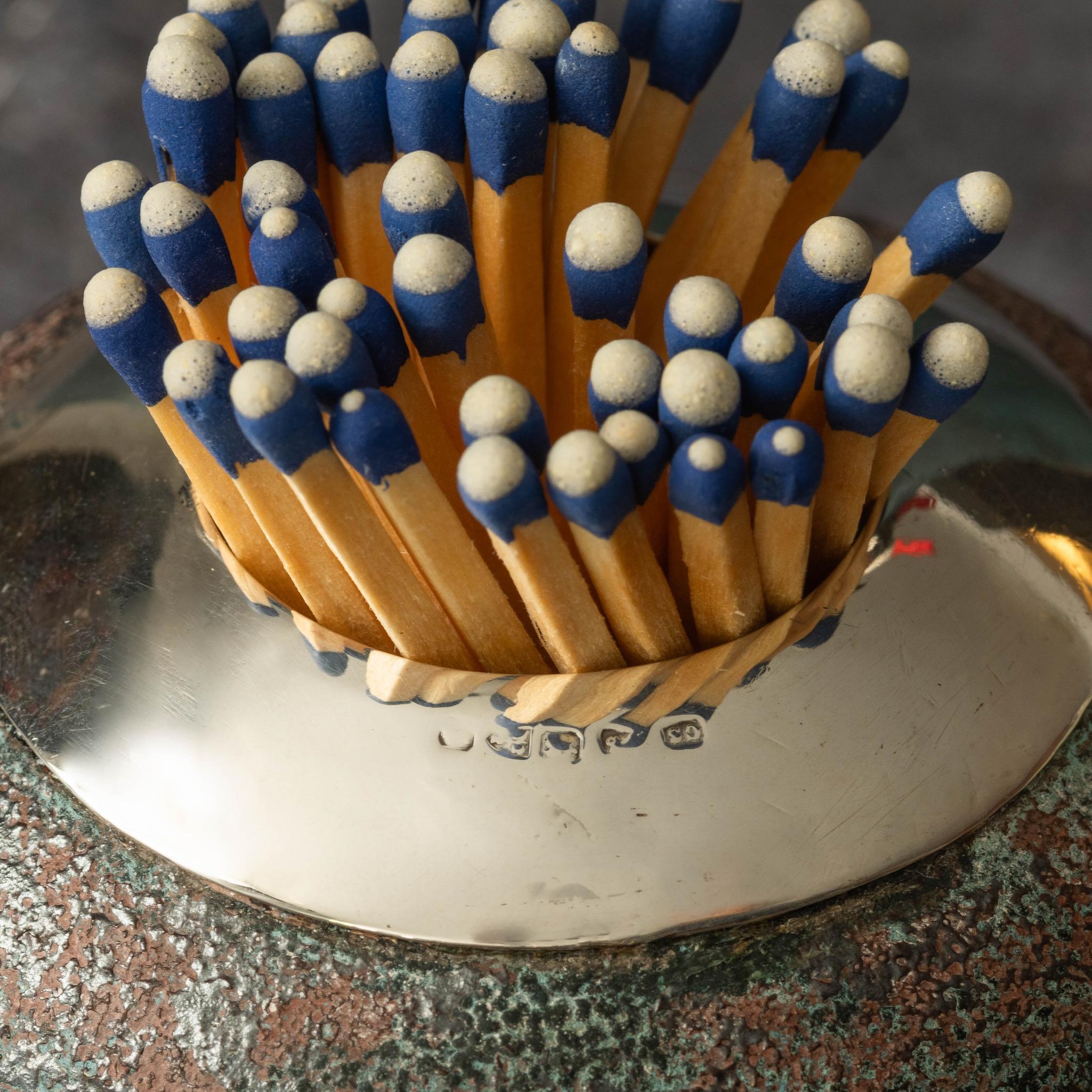 Ceramic Match Striker With Sterling Silver Collar by Doulton, Circa ...