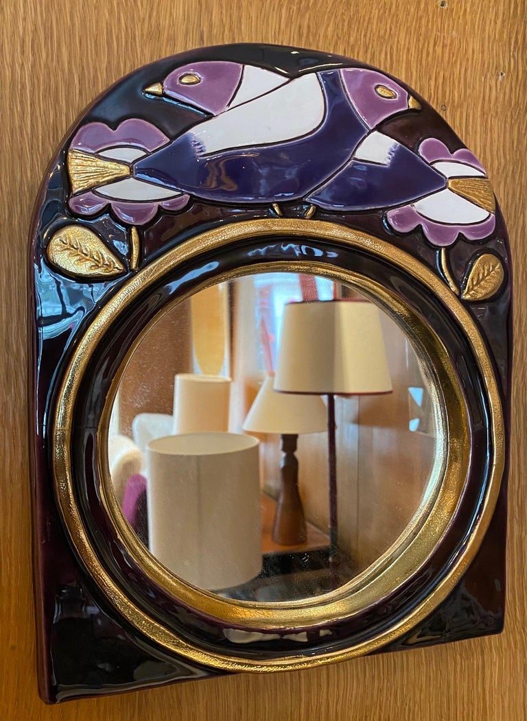 Ceramic Mirror by Mithé Espelt, France, 1970s For Sale at 1stDibs