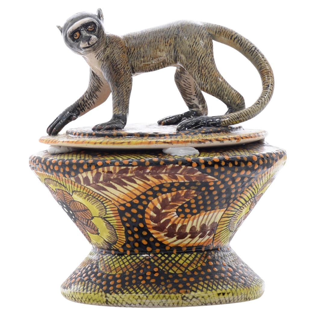 Ceramic Monkey Jewelry Box , hand made in South Africa For Sale at 1stDibs