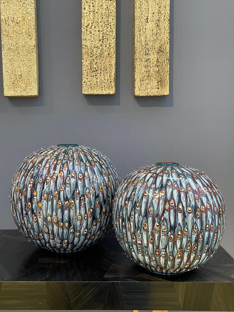 Ceramic Moon Jar Hand Painted Majolica Italy Contemporary 21st Century ...