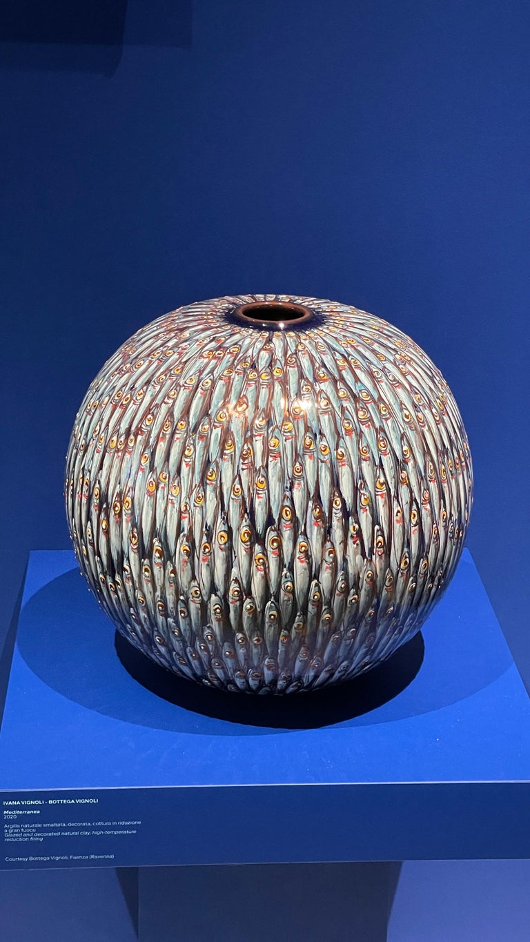 Ceramic Moon Jar Hand Painted Majolica Italy Contemporary 21st Century ...