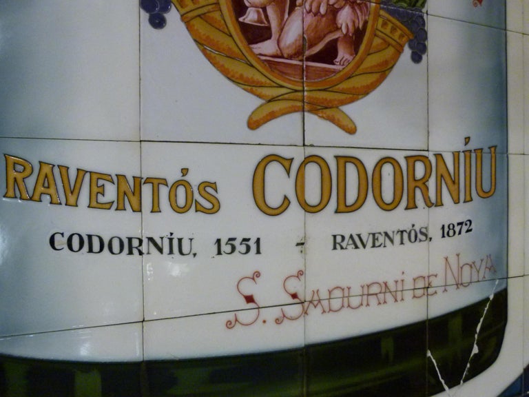 Art Nouveau Advertising Tile Poster from Codorniu's Cellar, Spain For ...