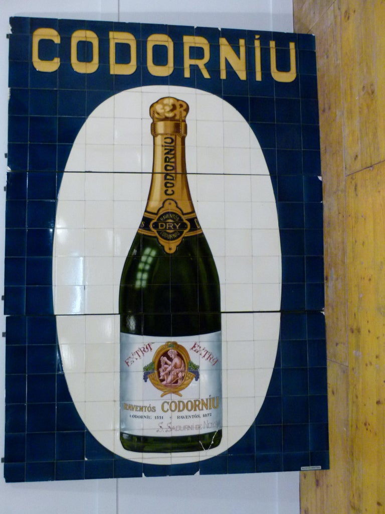 Art Nouveau Advertising Tile Poster from Codorniu's Cellar, Spain For ...