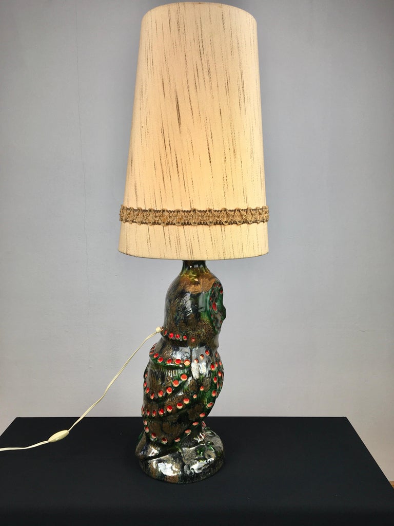 Ceramic Owl Table Lamp with Original Shade, Germany, 1970s For Sale at ...