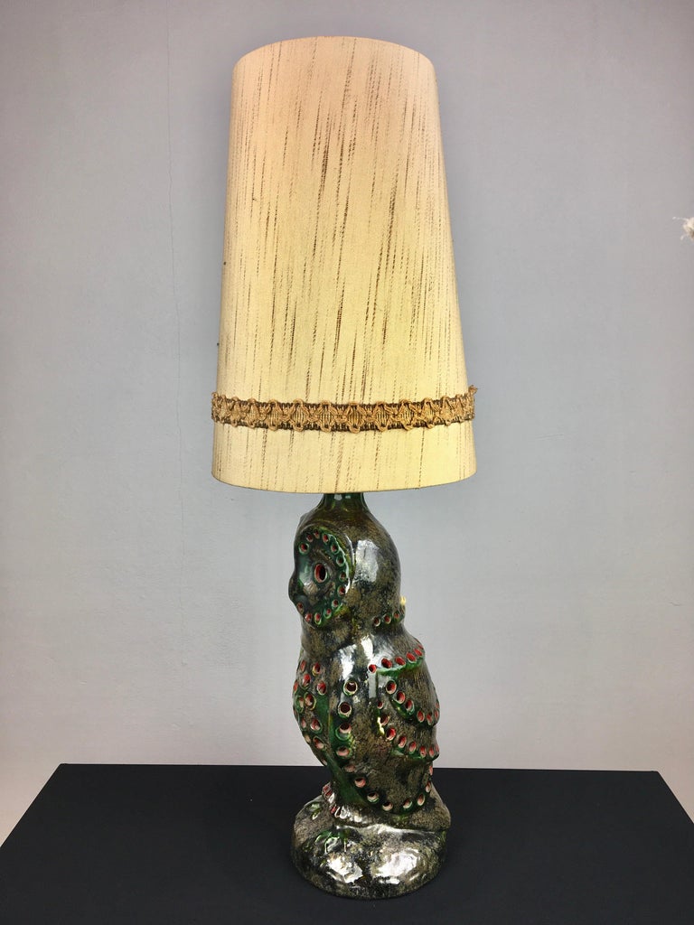 Ceramic Owl Table Lamp with Original Shade, Germany, 1970s For Sale at ...