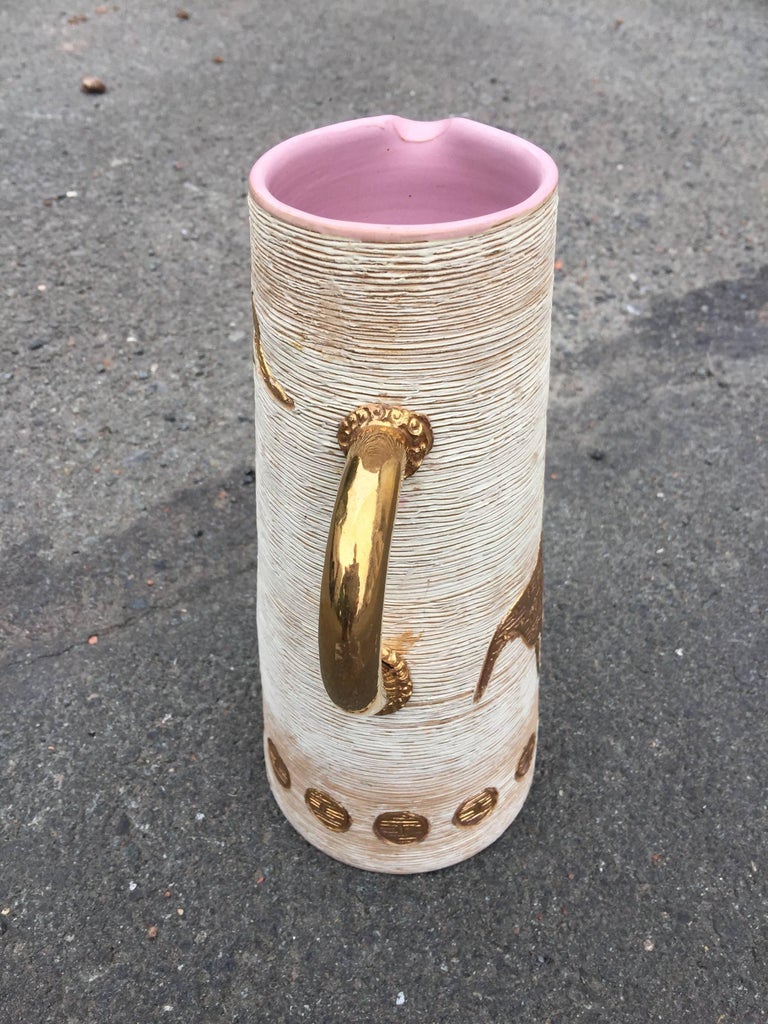Ceramic Pitcher with Bird Design, Made in Italy, circa 1960 For Sale at ...
