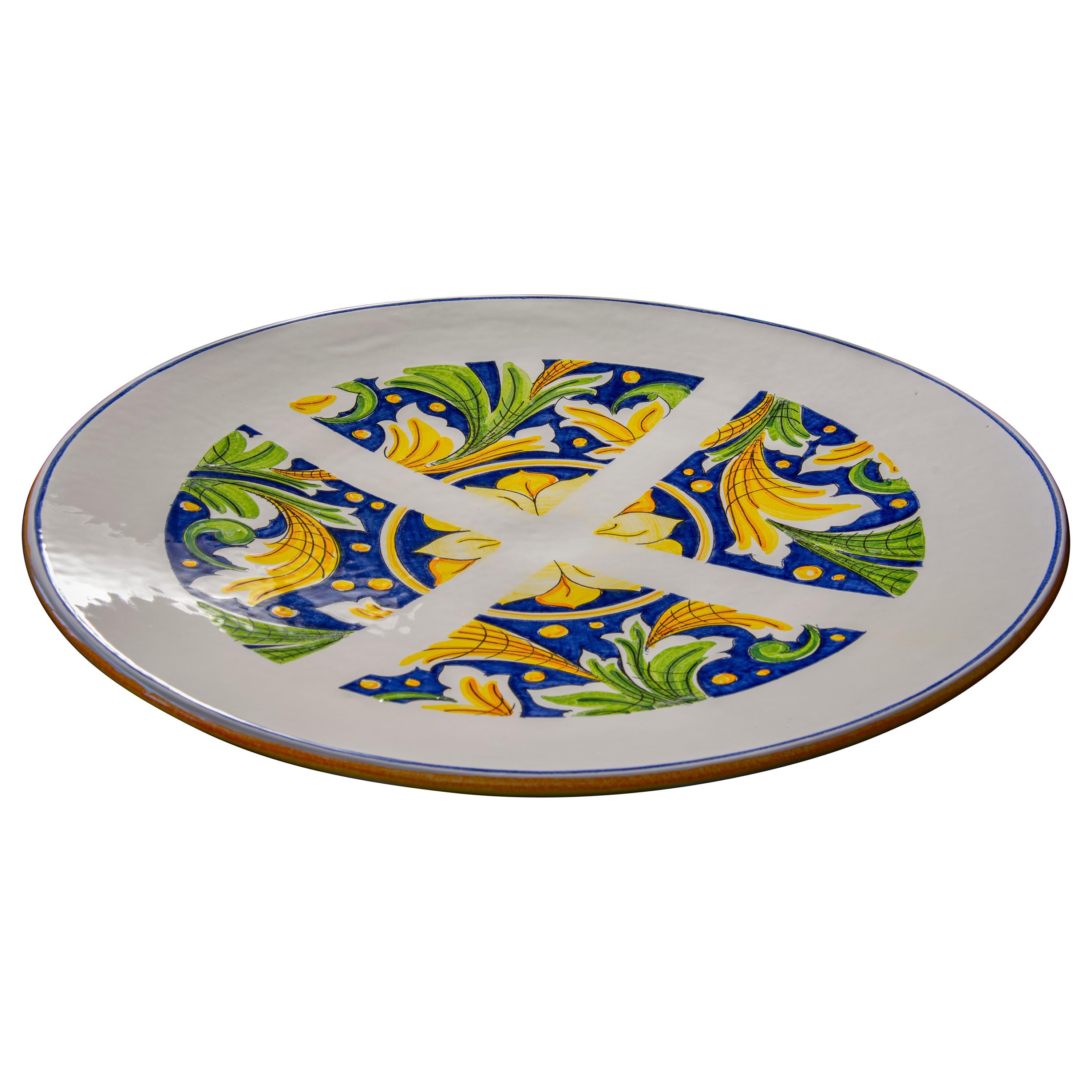 Large Round Plate in Artistic Ceramics Sardinia Paolo Loddo Dorgali ...