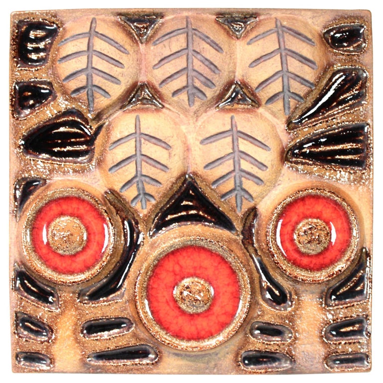 Ceramic Plate in Brown and Red Colors, No. 3578, by Søholm For Sale at ...